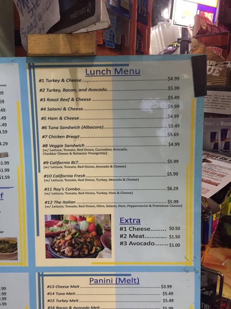 Menu at Sunny Oaks Valero Gas & Deli, Campbell