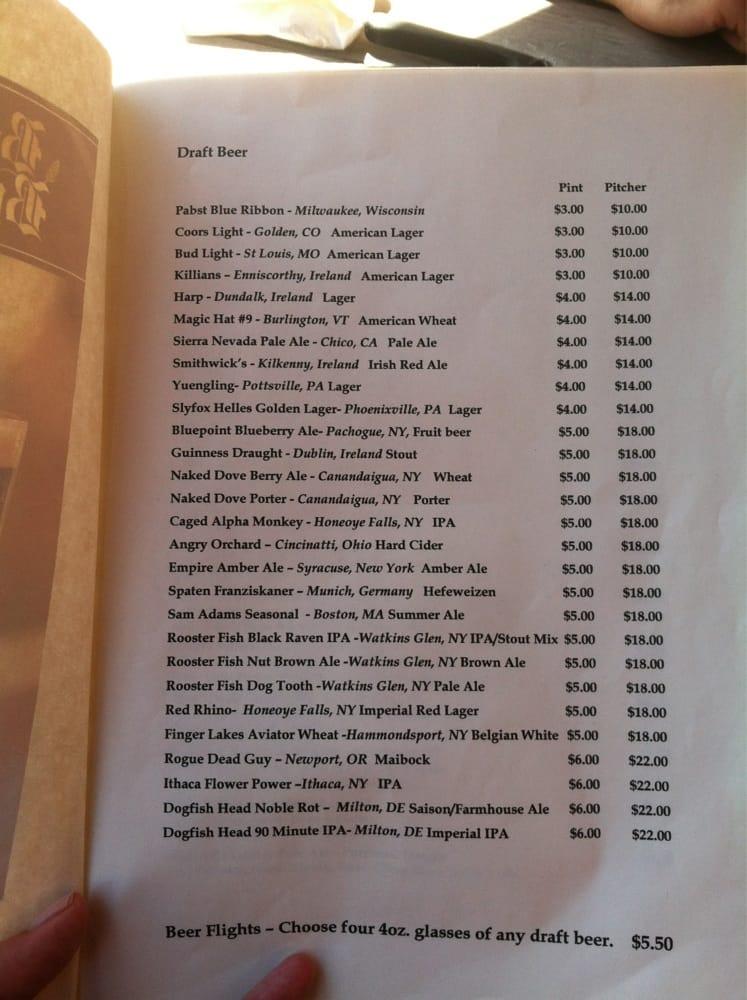 Menu at Beef & Brew restaurant, Geneva