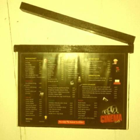 Menu at cinema cafe, Mahabalipuram, 13
