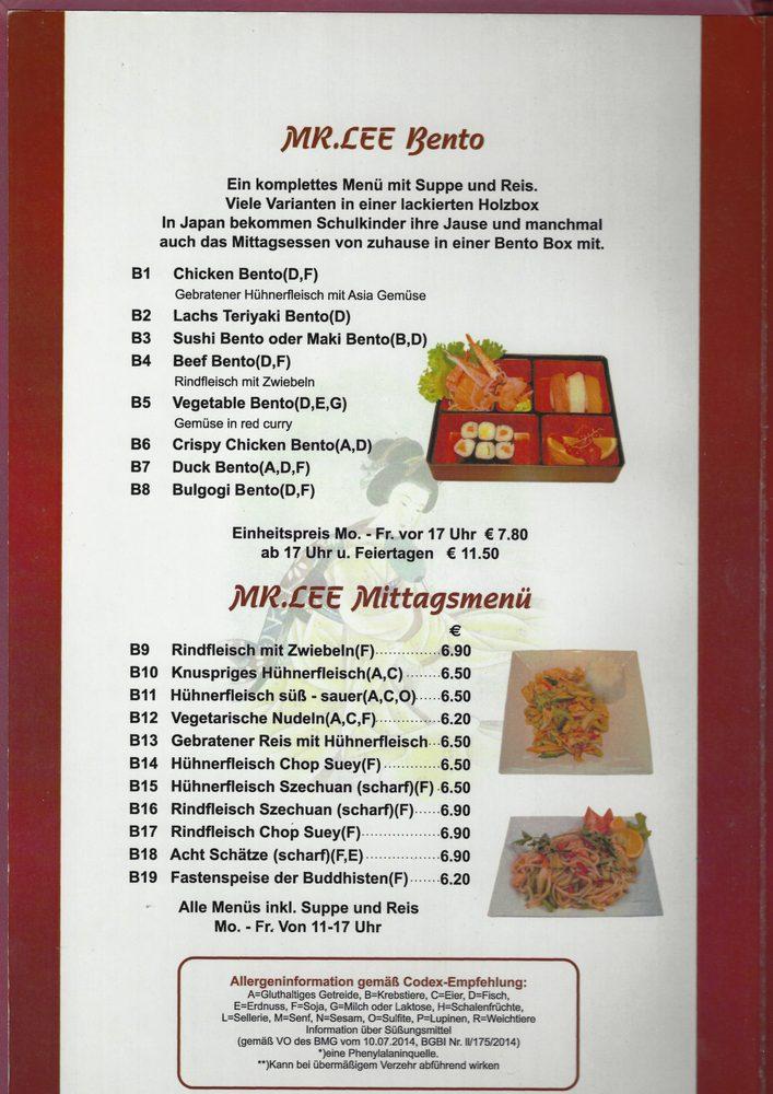Speisekarte von Mr Lee Cafe Asia, Wieselburg