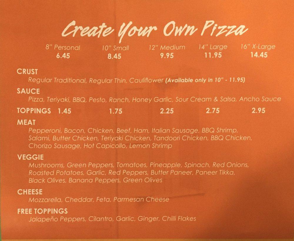 Menu at Red Swan Pizza pizzeria, Edmonton, 98 Ave NW