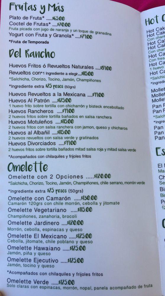Menu at Restaurante Bar La Chata, Puerto Vallarta