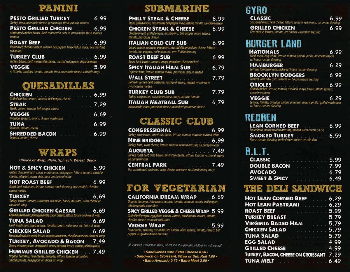 Menu at Urban Cafe & Espresso, Rockville