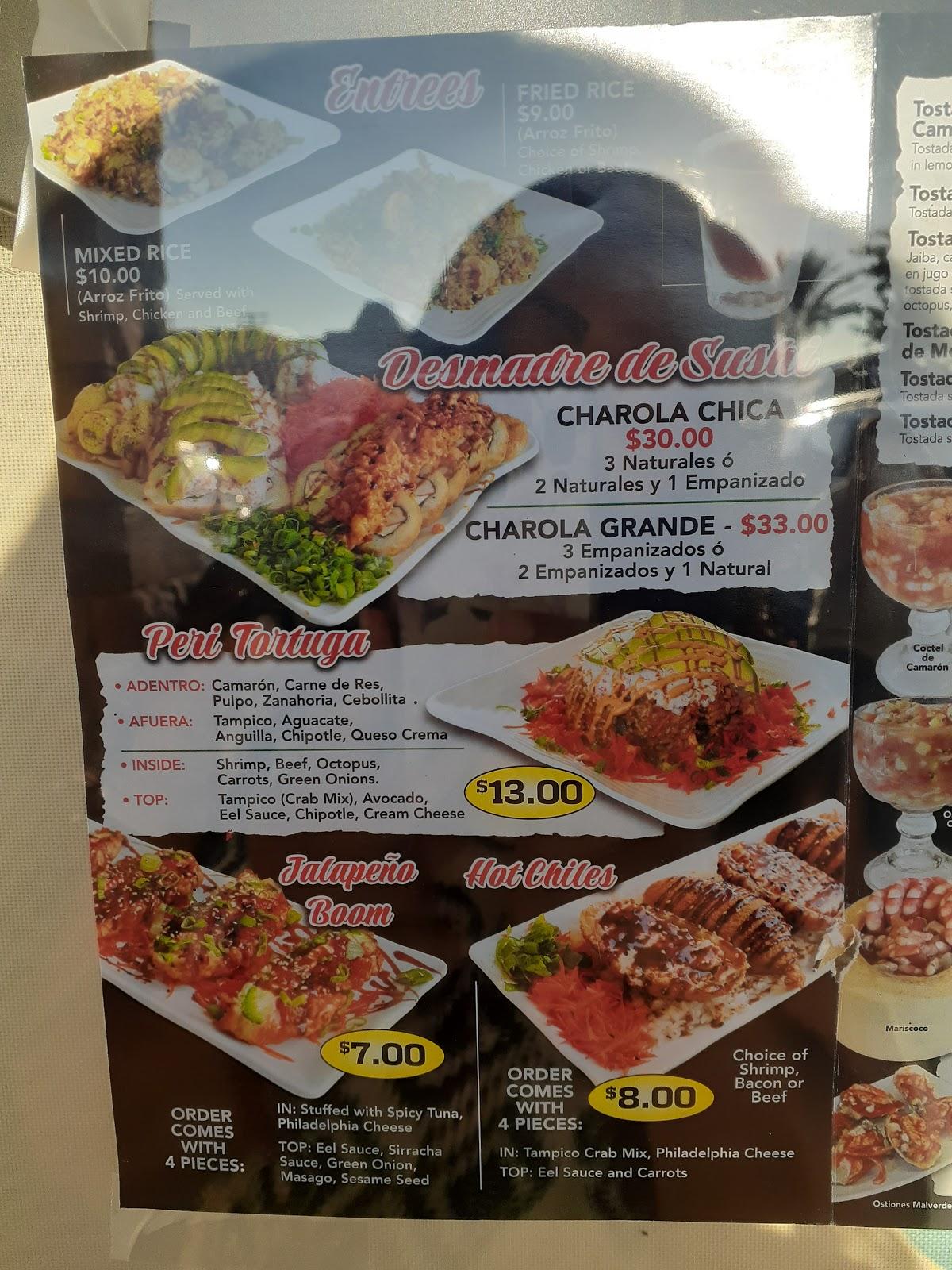 Menu at El Peri Sushi restaurant, Paramount
