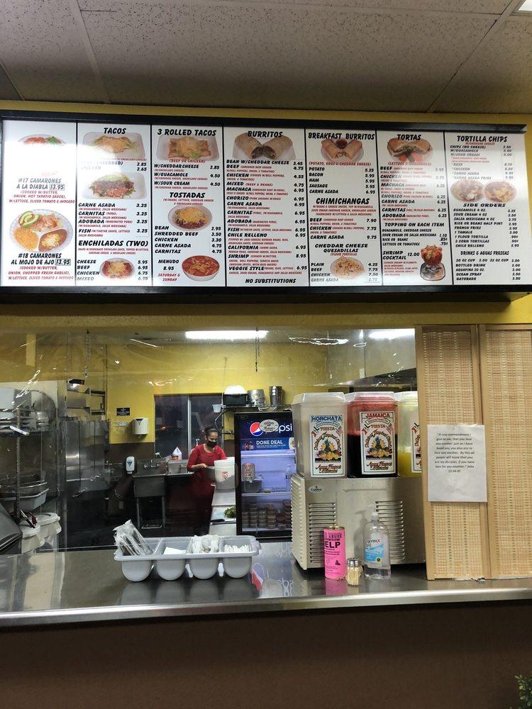Menu at Roberto's Taco Shop fast food, Boulder City