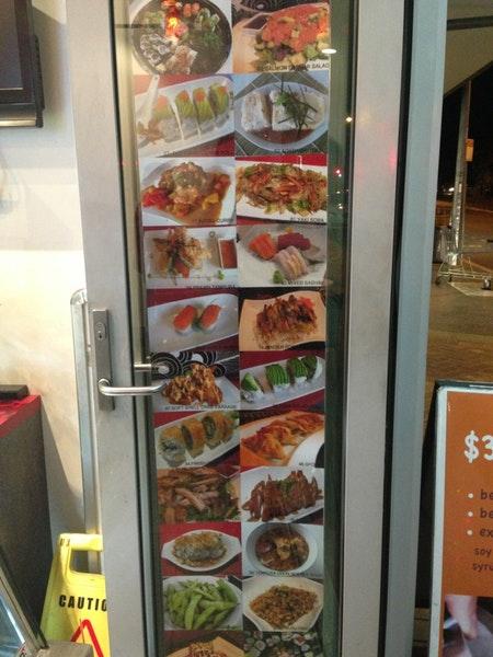 Menu at Tsuru Japanese restaurant, Ashgrove, 8/16 Ashgrove Ave