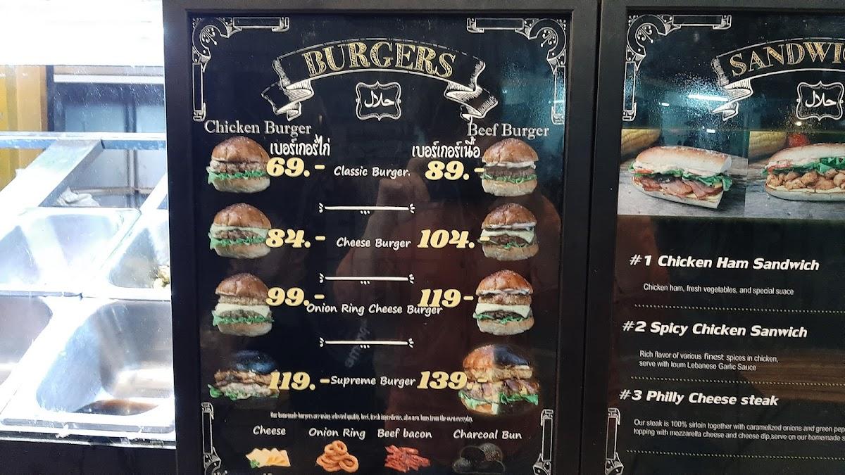 Menu at FINE BITE halal burger & sandwich restaurant, Bangkok