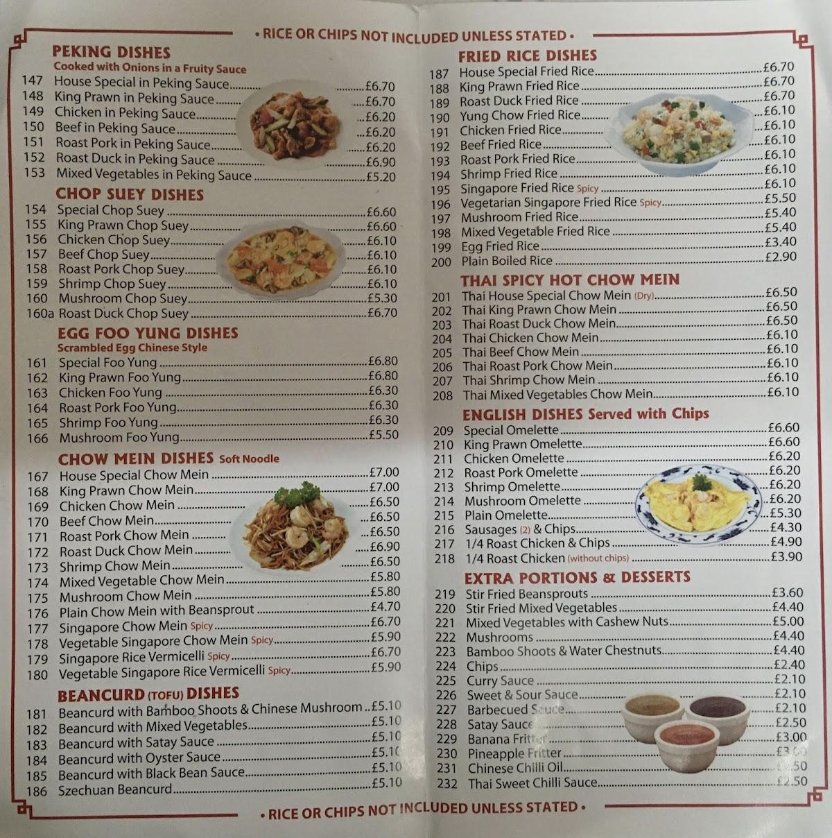 Menu at Imperial Chinese Cuisine fast food, Tetbury