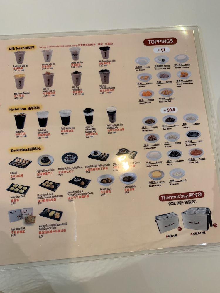 Menu at Meet Fresh desserts, Atlanta