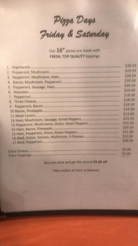 Menu at Austin Cafe and Grill, Austin