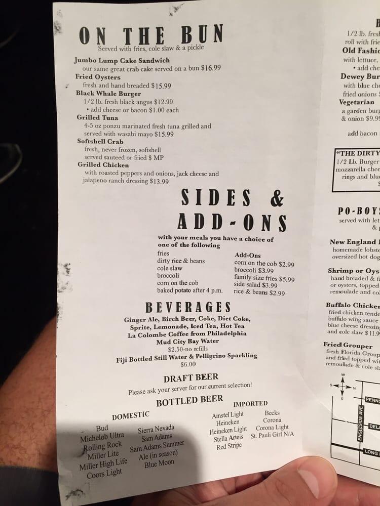 Menu at Black Whale Bar & Fish House, Beach Haven