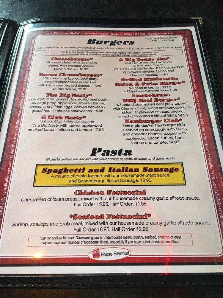 Menu at Charlie Ps pub & bar, Spokane Valley