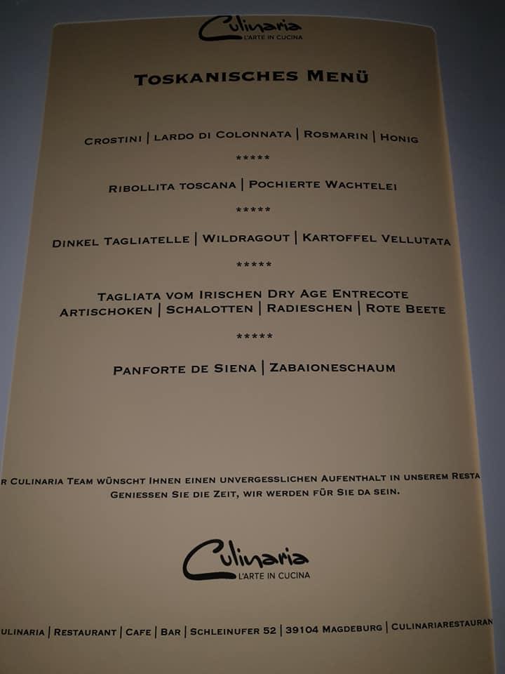 Speisekarte von Culinaria Restaurant - Magdeburg, Magdeburg, Schleinufer 52