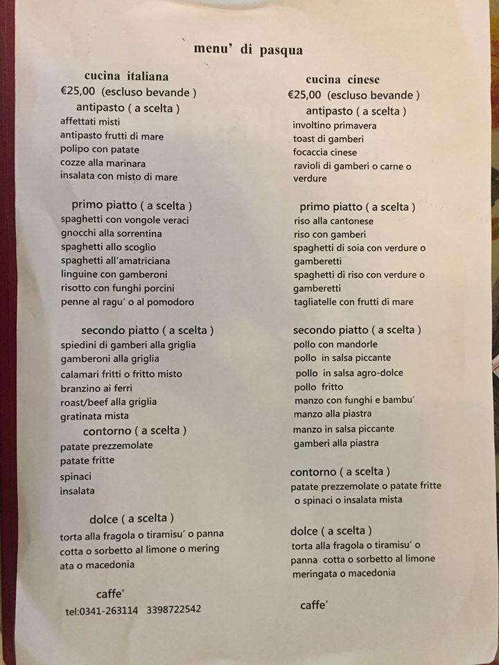 Menu da Ristorante Da Franco, Oggiono