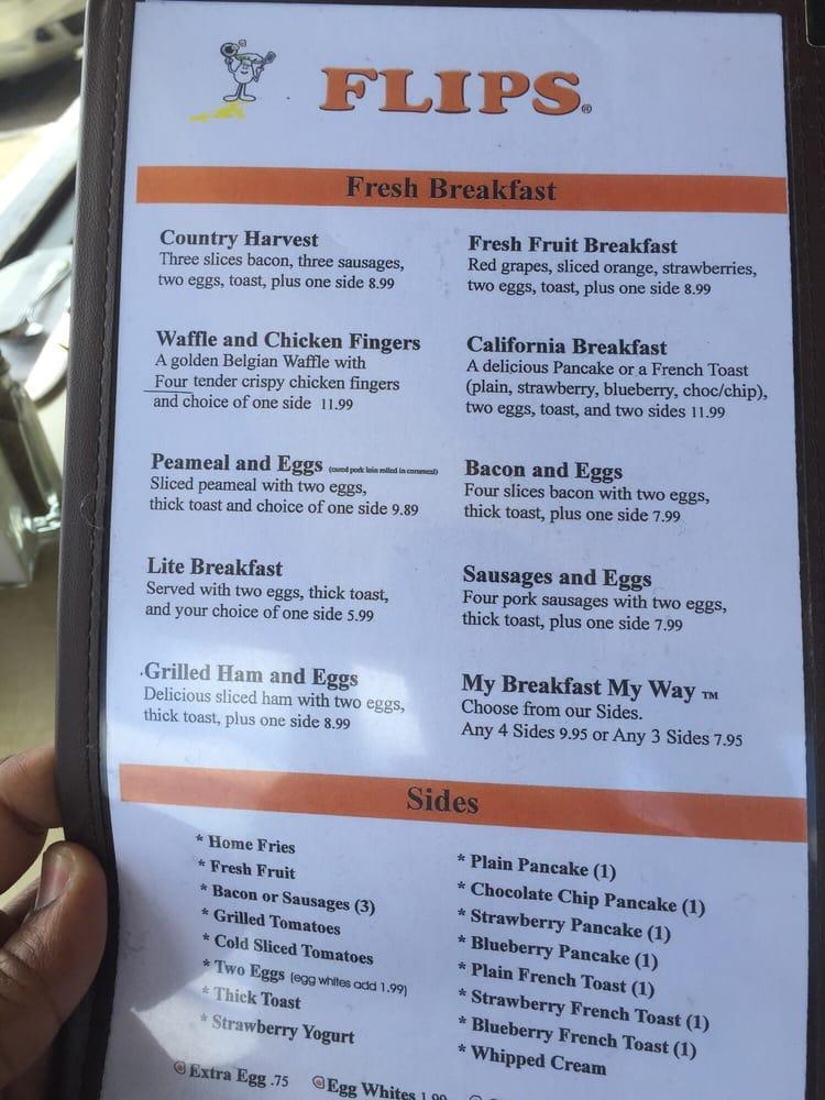 Menu at Flips Restaurant, Brampton