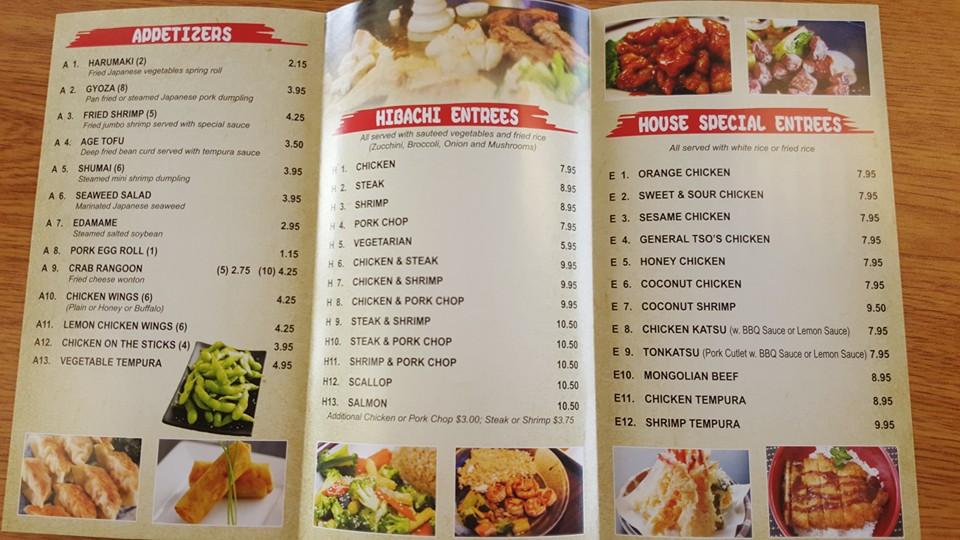 Menu at Hibachi Express restaurant, Decatur, 6th Ave SE #5904