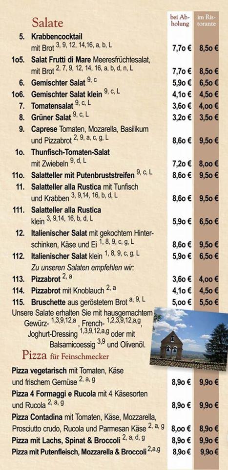 Menu at La Rustica Weinsberg pizzeria, Weinsberg