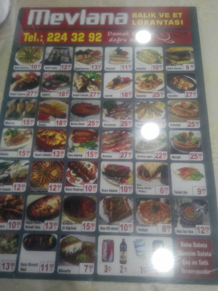 Mevlana Restaurant Menu