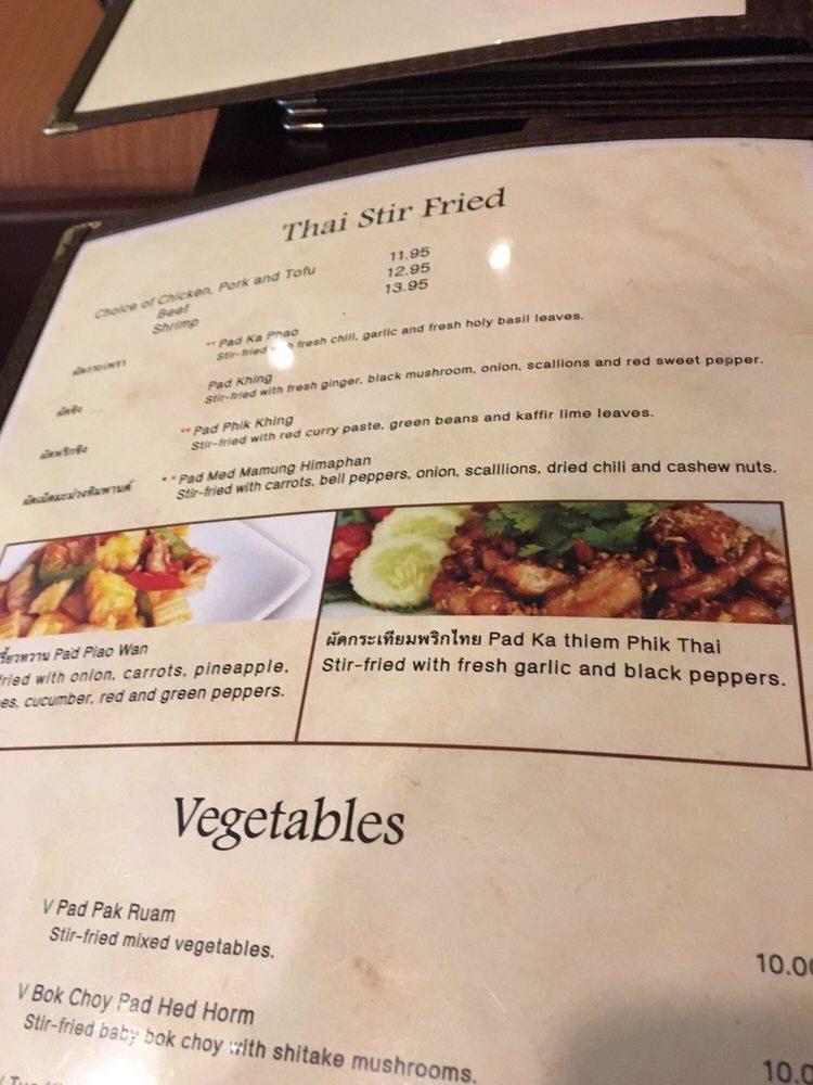 Menu at Nittha Siam Kitchen restaurant, Highland Heights