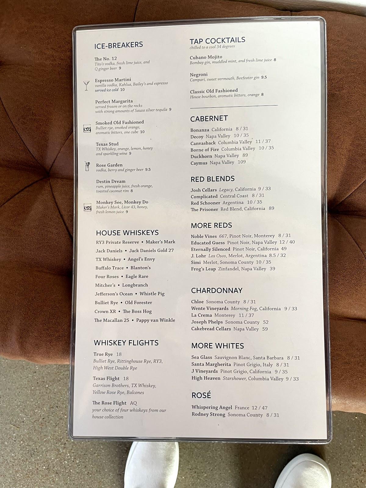 Menu at Twelve Kitchen + Cocktails restaurant, Tyler