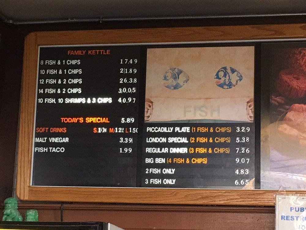 Menu at Village Inn Fish & Chips restaurant, Long Beach, E Stearns St