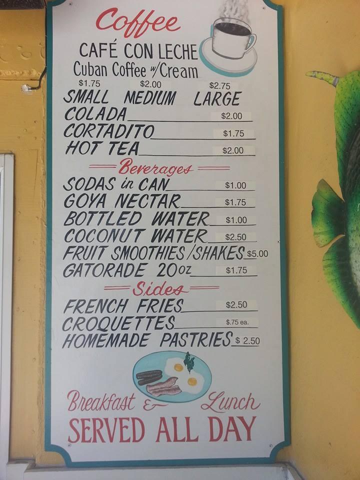 Menu at Corner Sandwich Shop cafe, Key West