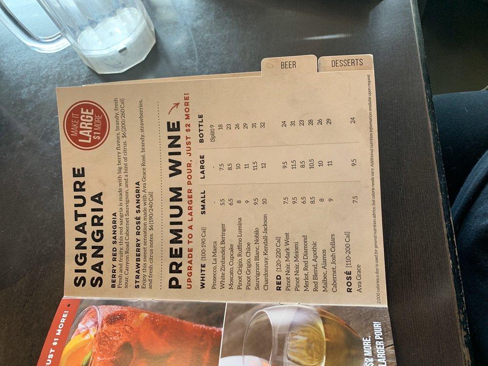 Menu at Ruby Tuesday restaurant, Hinesville