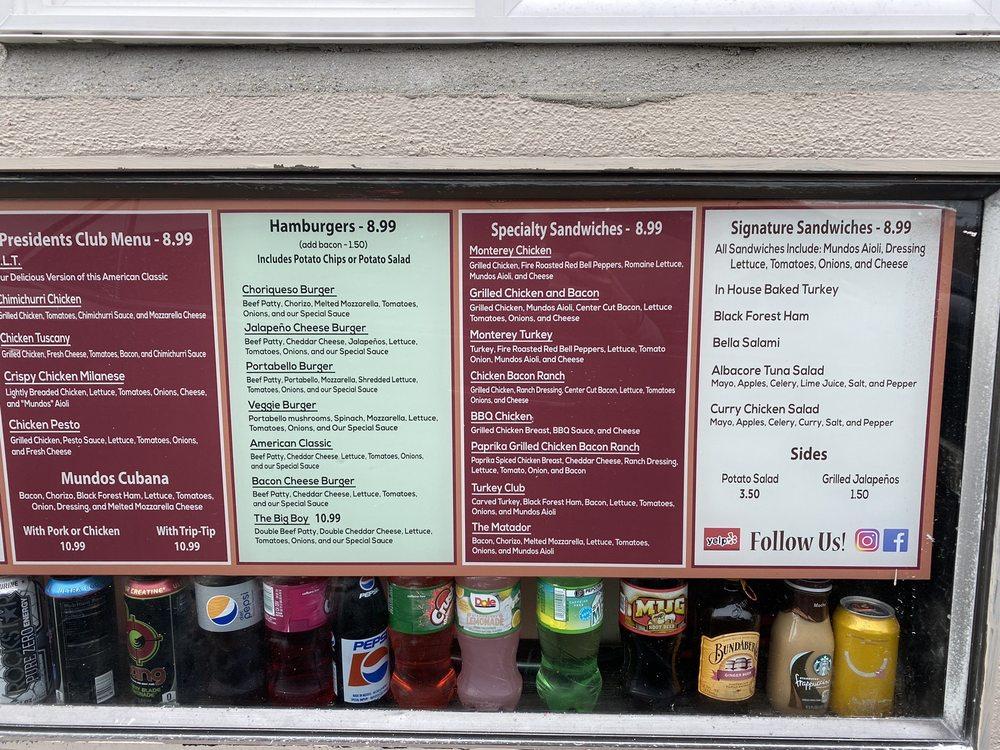 Menu at 3 Mundos Sandwich Shop restaurant, Monterey, N Fremont St