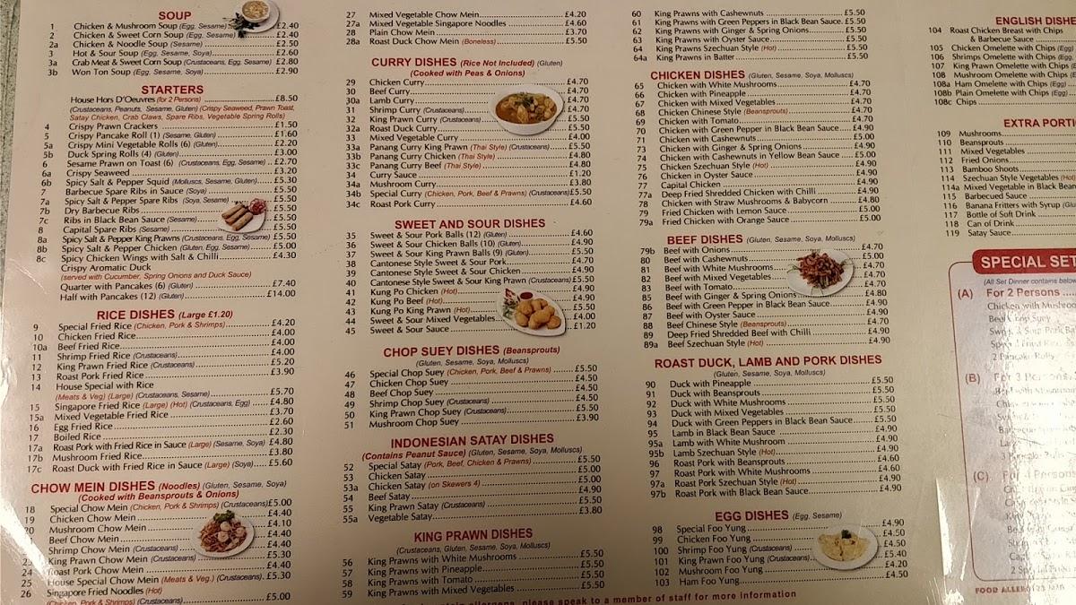 Menu at New China Kitchen fast food, Slough