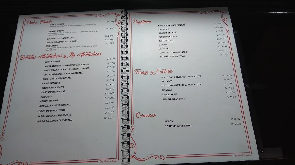 Menu at PIZZERIA & RISTORANTE LA ROMA, Arequipa