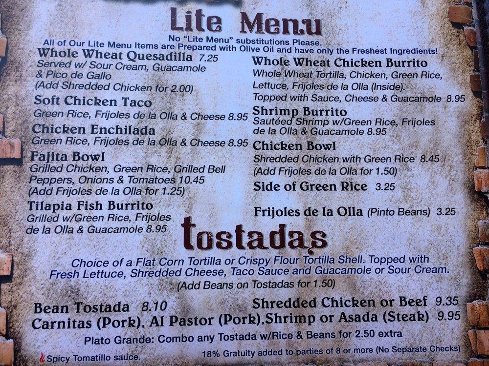Menu at Super Mex restaurant, Irvine