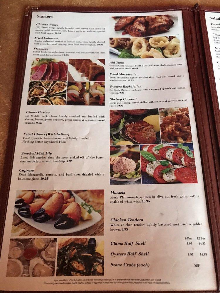 Menu at The Fish Grill restaurant, Dania Beach