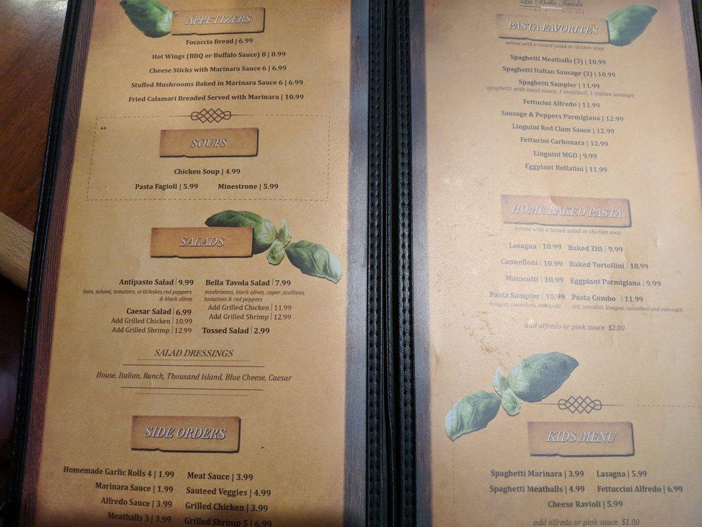 Menu at La Bella Tavola Italian Grill & Pizza pizzeria, Gonzales