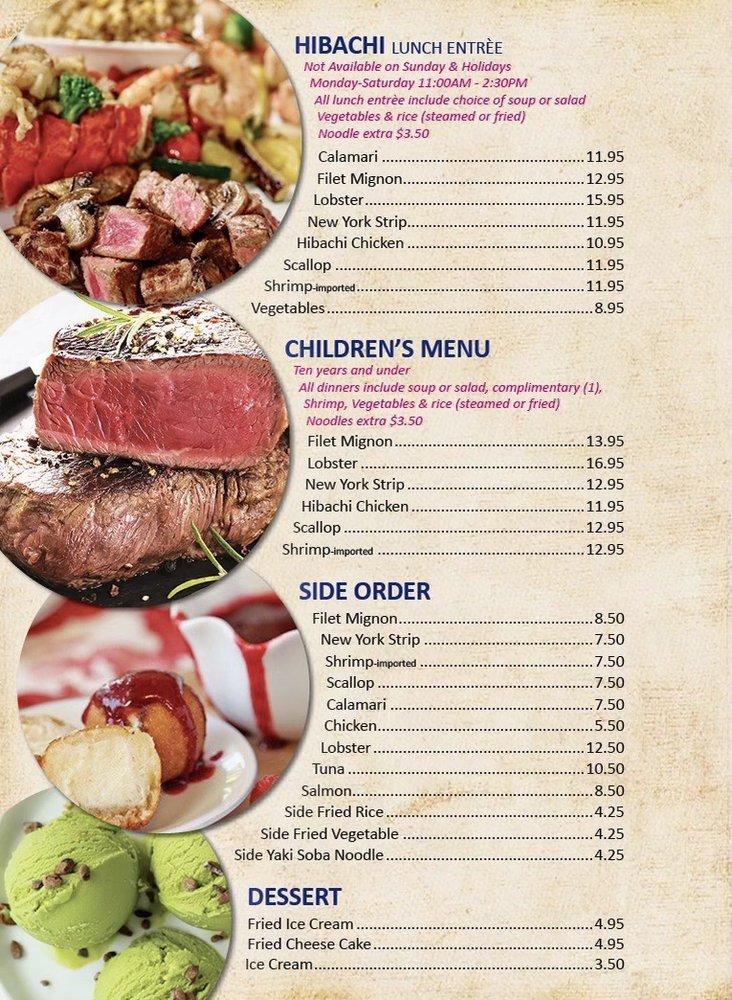 Menu at Ronin Steak & Sushi House restaurant, Ruston