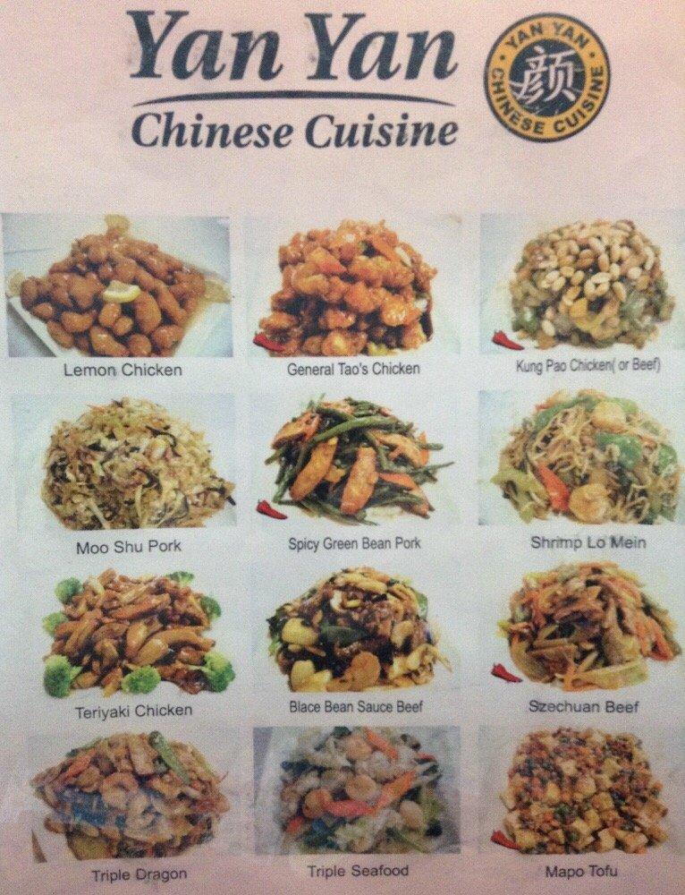 Menu at Yan Yan Chinese Cuisine restaurant, Salem