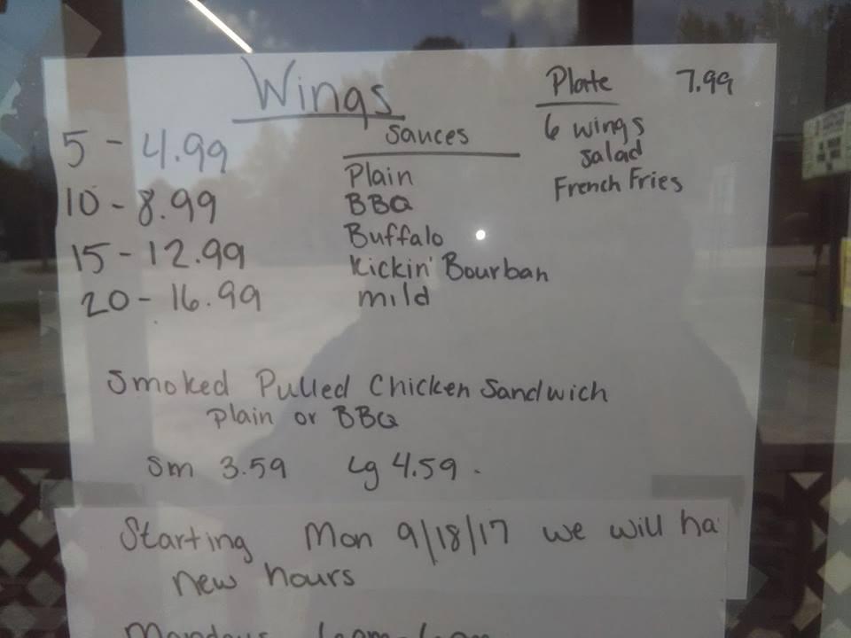 Menu at Canyon Drive Burger Shack restaurant, Gaylesville