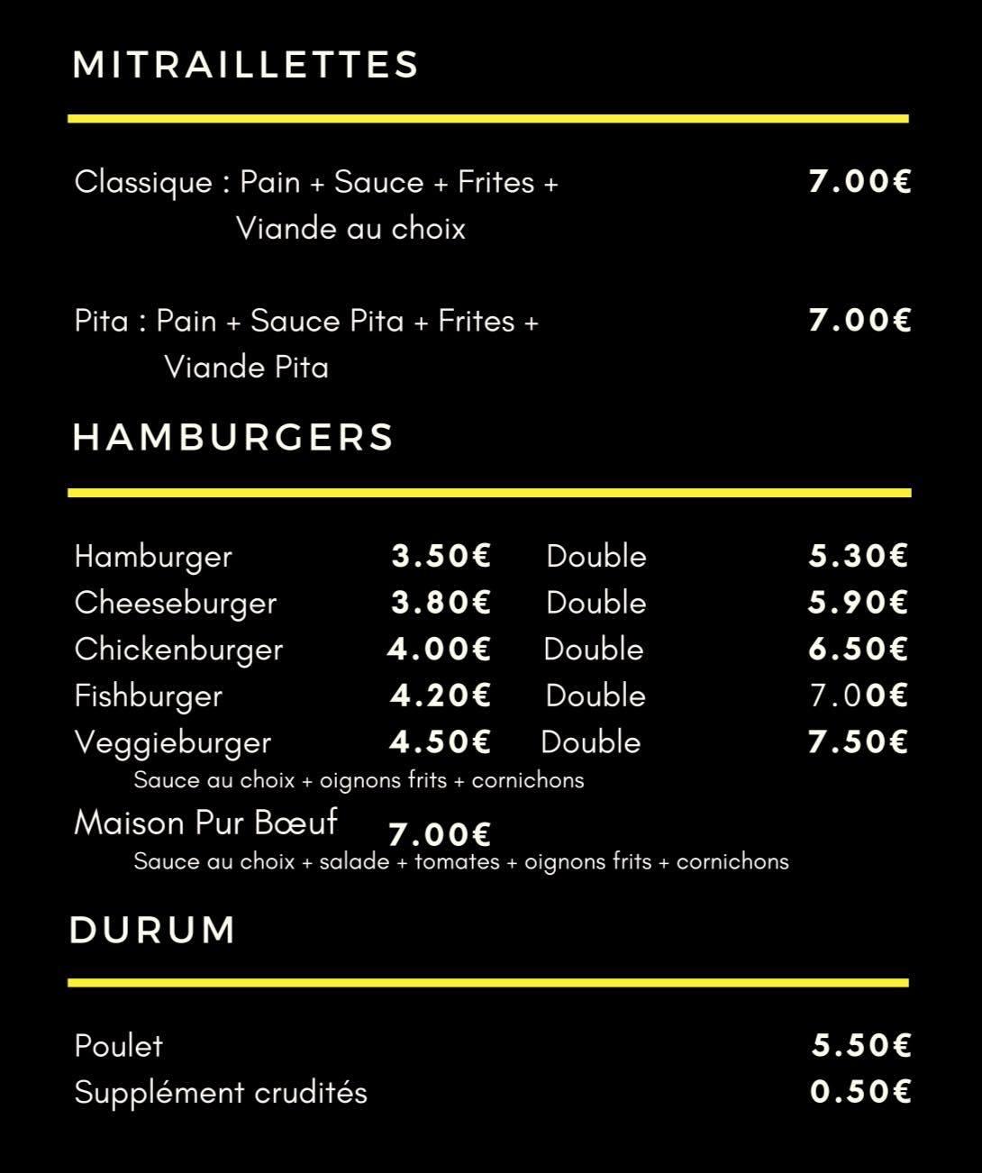 Menu au Chaud Patate, Couvin