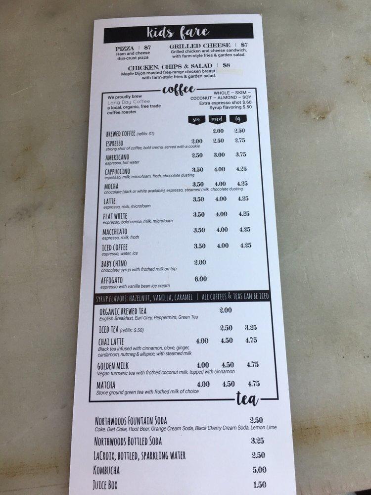 Menu at Harwood Gold Store & Cafe, Charlevoix