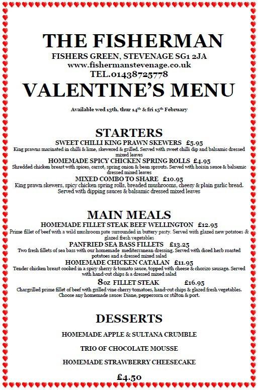 Menu at The Fisherman pub & bar, Stevenage, Fishers Grn
