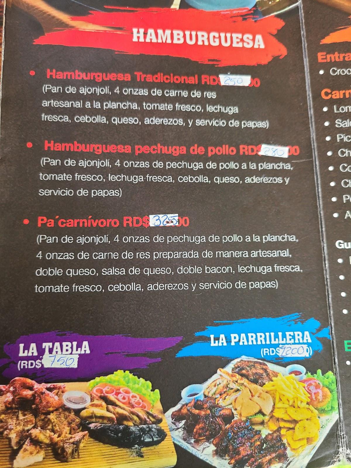 Carta del restaurante El Búnker Parrillero, Santo Domingo