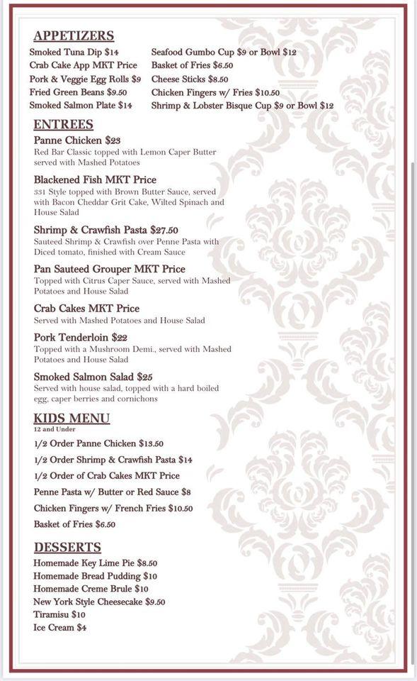 Menu at Louis Louis restaurant, Santa Rosa Beach
