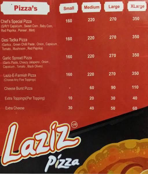 Menu at Restaurant Laziz, Indore, 188