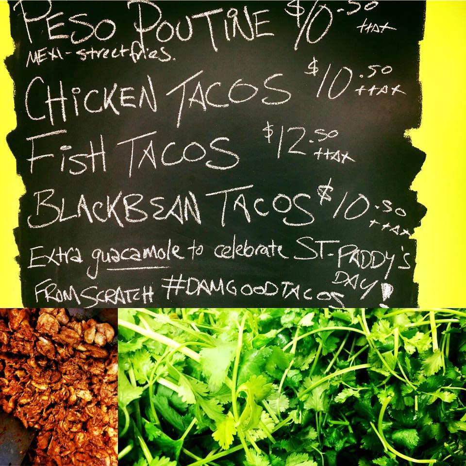 Menu at 50 Pesos Kitchen & Food Truck restaurant, Burlington