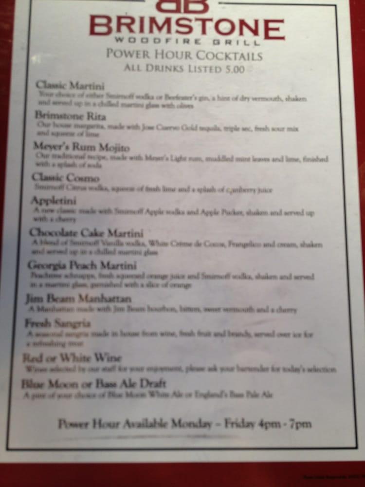 Menu at Brimstone Woodfire Grill steakhouse, Pembroke Pines