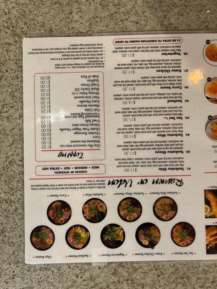 Menu at Engimono Ramen & Dim Sum restaurant, Federal Way