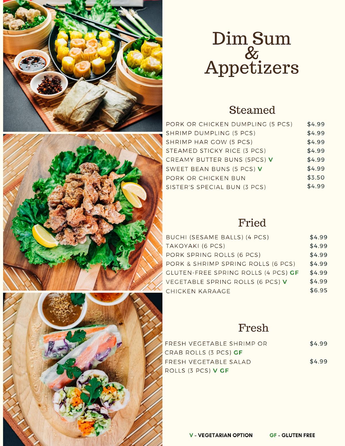 Menu at Sister's Family Restaurant, Swift Current