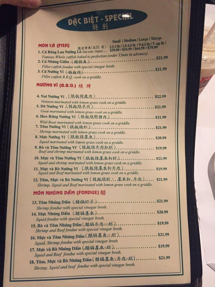 Menu at Thien An Bo 7 Mon restaurant, Rosemead