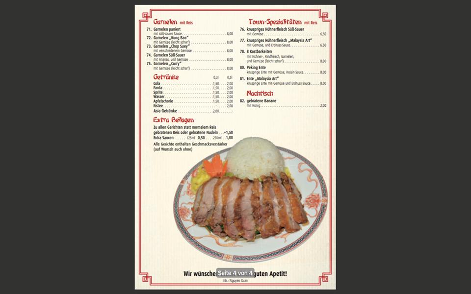 Speisekarte von China Town Express restaurant, Leverkusen
