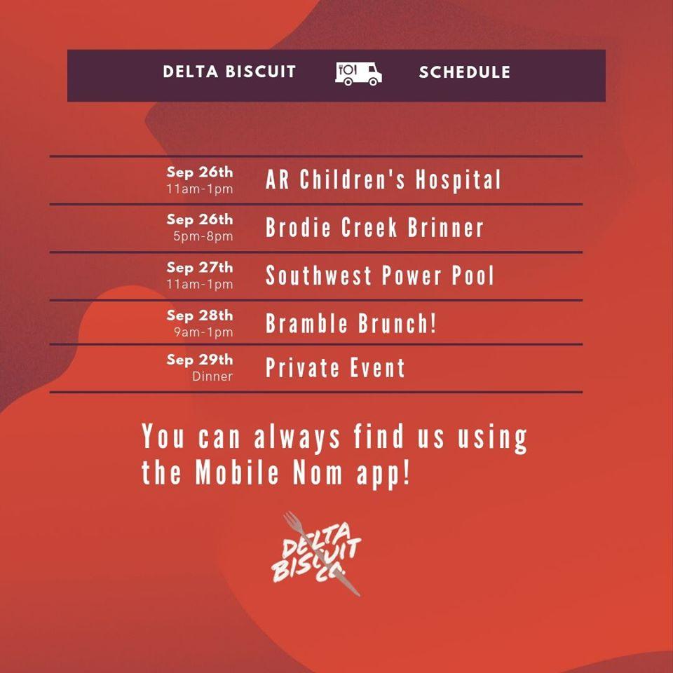Menu at Delta Biscuit Company, Little Rock