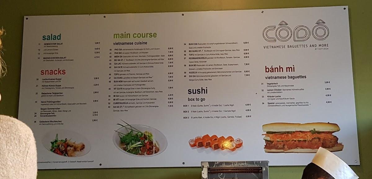 Speisekarte von Côdô restaurant, Dresden, Königsbrücker Str. 72